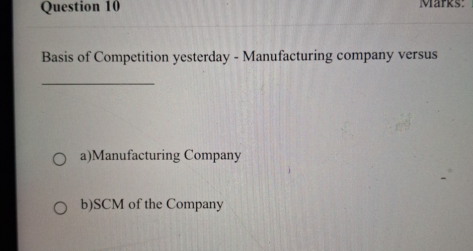 Solved Question 10Basis of Competition yesterday - | Chegg.com