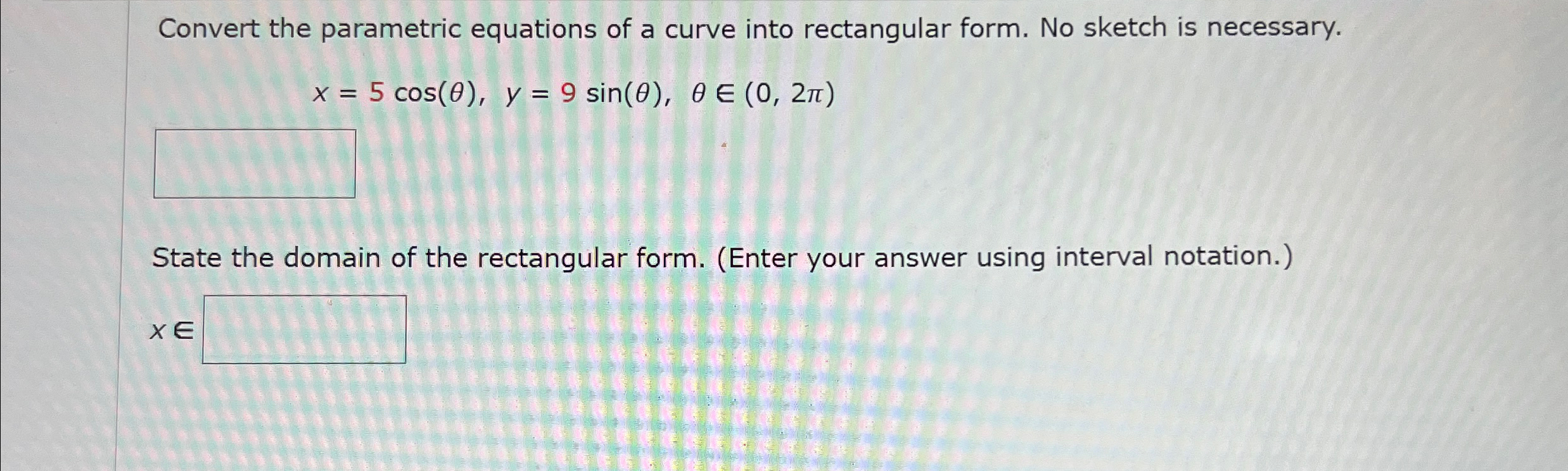 Solved Convert the parametric equations of a curve into | Chegg.com
