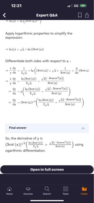 Solved ive got two solutions to find the derivative of | Chegg.com