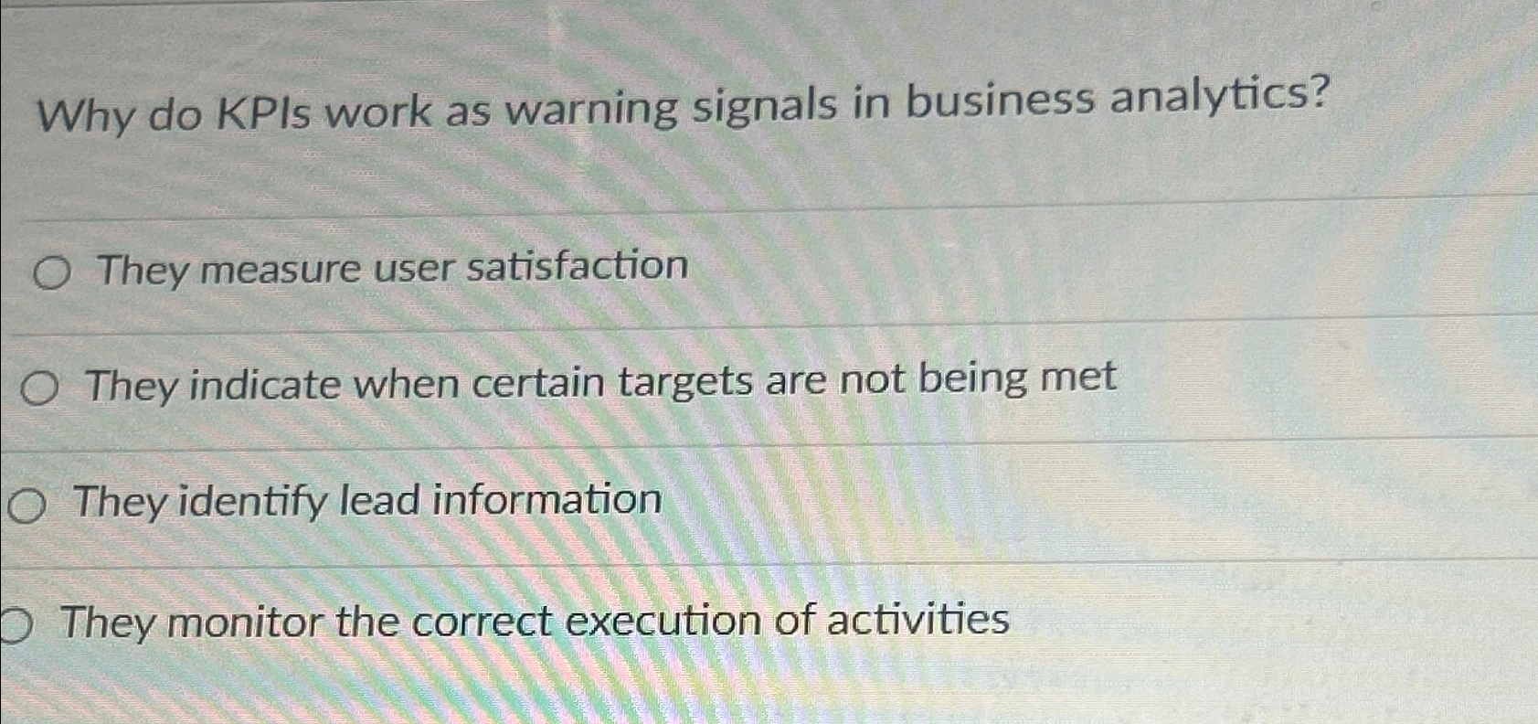 Solved Why do KPIs work as warning signals in business | Chegg.com
