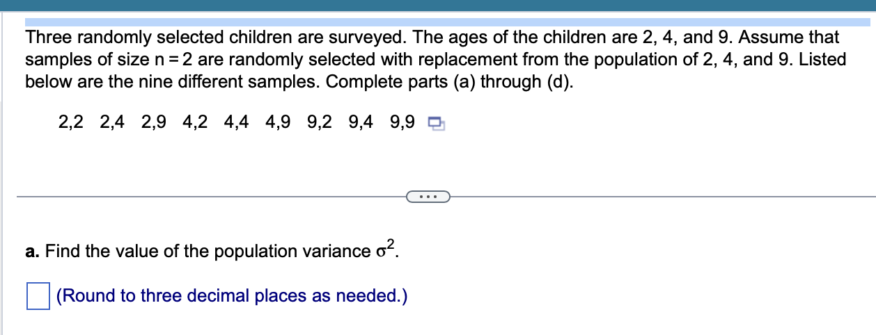Solved Three randomly selected children are surveyed. The | Chegg.com