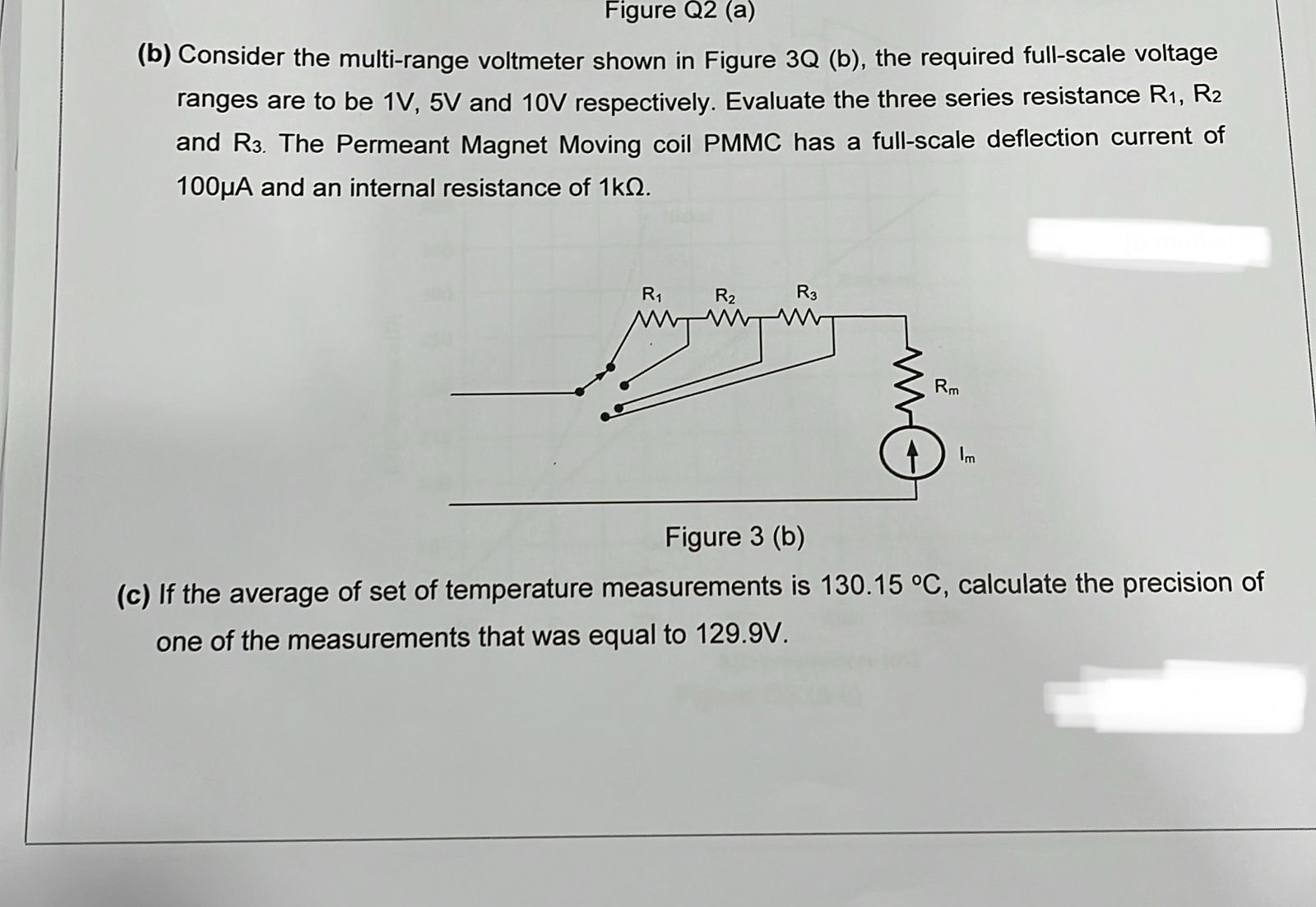 Solved Figure Q2 (a)(b) ﻿Consider the multi-range voltmeter | Chegg.com