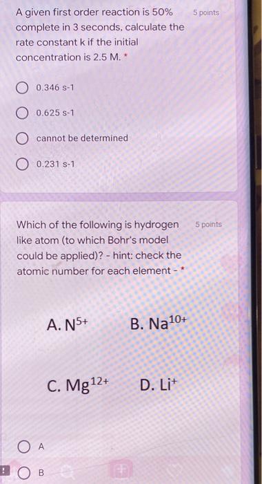 Solved Consider the following second-order 5 points reaction | Chegg.com