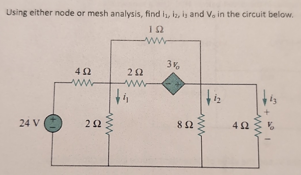 Solved Using either node or mesh analysis, find i1,i2,i3 | Chegg.com