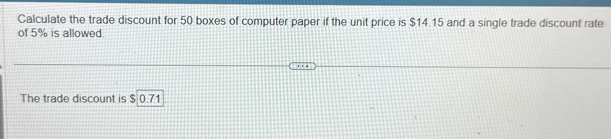 Solved Calculate the trade discount for 50 ﻿boxes of | Chegg.com