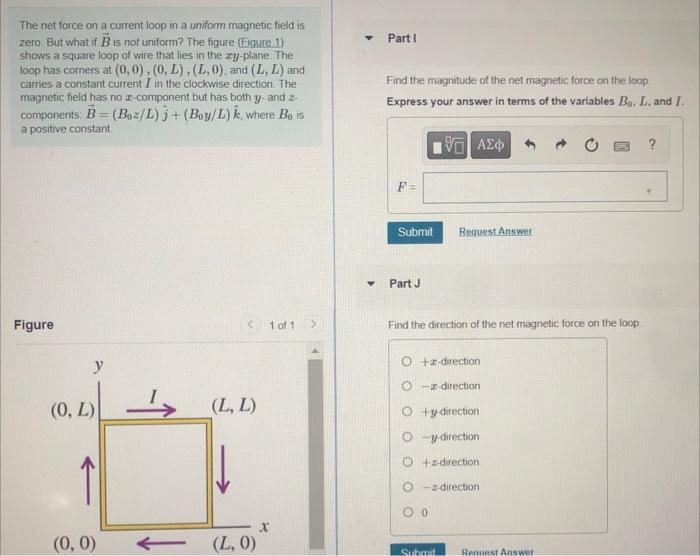 Solved The net force on a cumrent loop in a uniform magnetic | Chegg.com