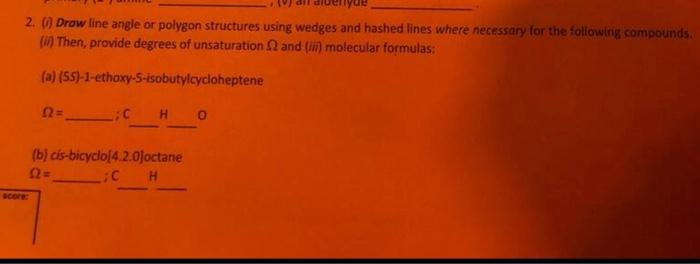 Solved 2.) Drow line angle or polygon structures using | Chegg.com