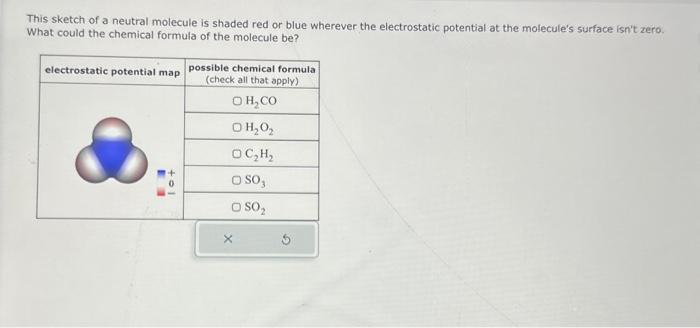 Solved This sketch of a neutral molecule is shaded red or | Chegg.com