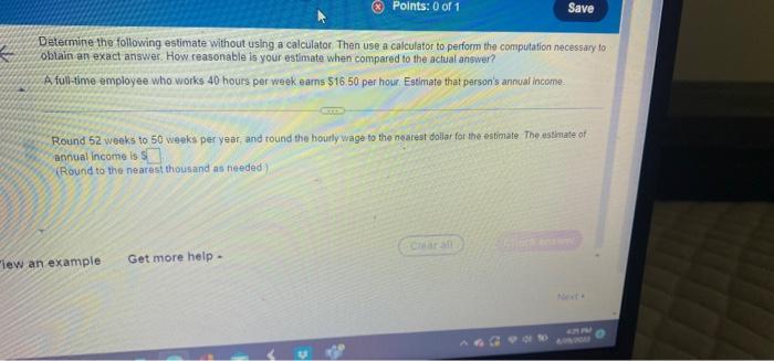 Solved Determine the following estimate without using a | Chegg.com