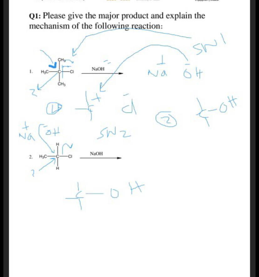 Solved Q1: Please give the major product and explain the | Chegg.com