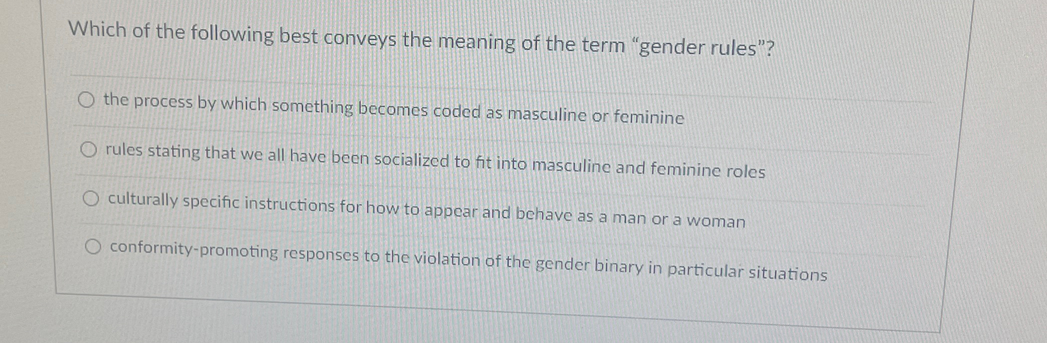 Solved Which of the following best conveys the meaning of | Chegg.com