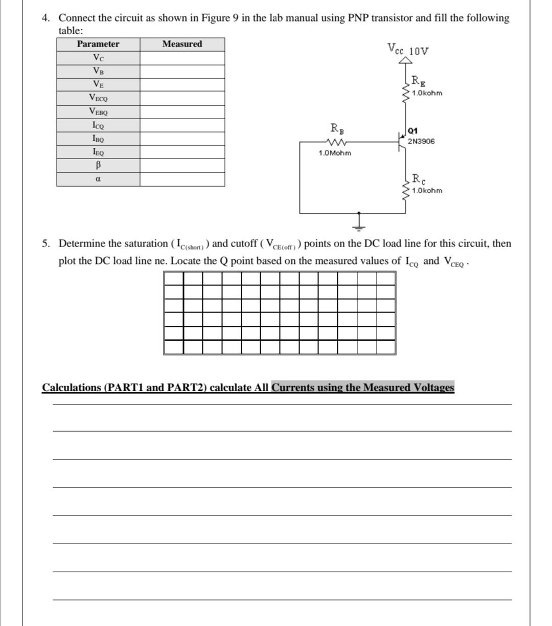 Solved Vcc 10V 4. Connect the circuit as shown in Figure 9 | Chegg.com