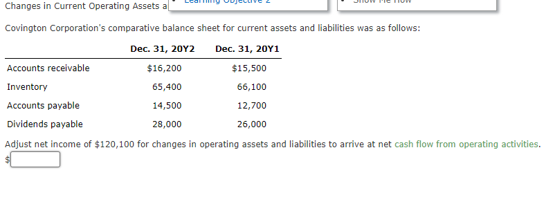Solved Changes in Current Operating Assets aCovington | Chegg.com