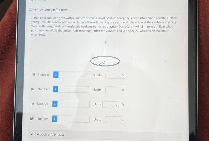 Solved A thin nonconducting rod with a uniform distribution | Chegg.com