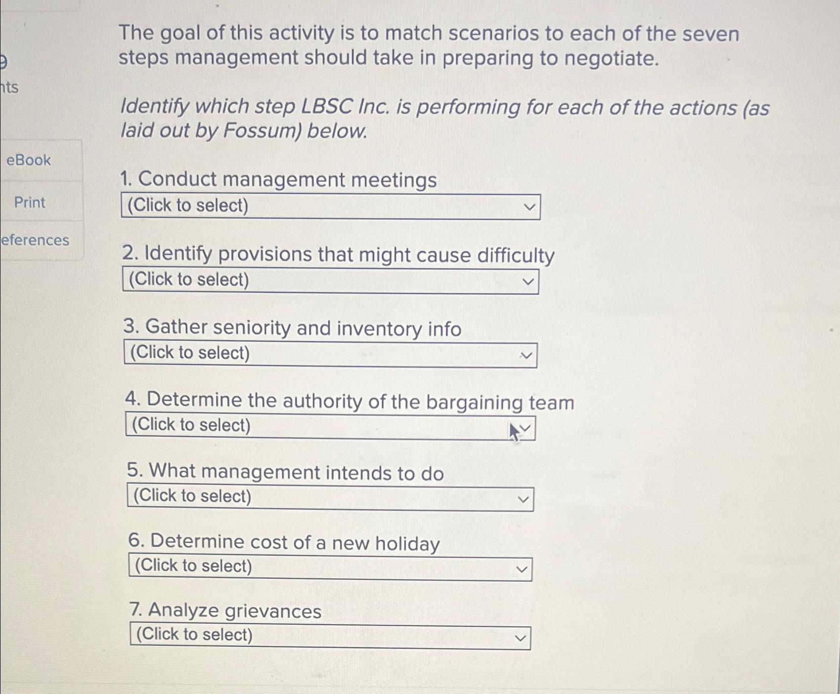 Solved The goal of this activity is to match scenarios to | Chegg.com