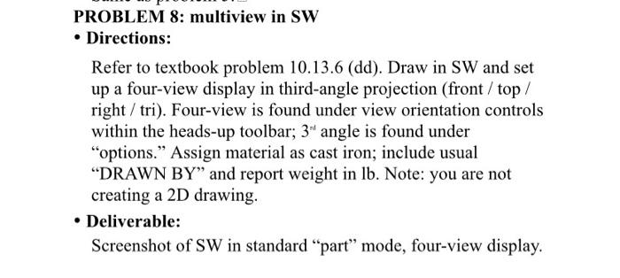 Solved please do this in solidwork and take a full | Chegg.com