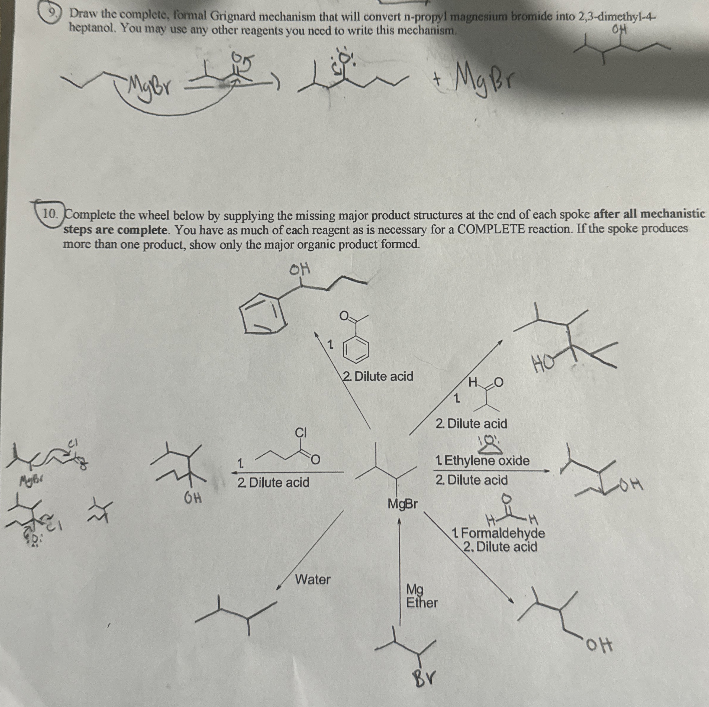 Solved Draw the complete, formal Grignard mechanism that | Chegg.com