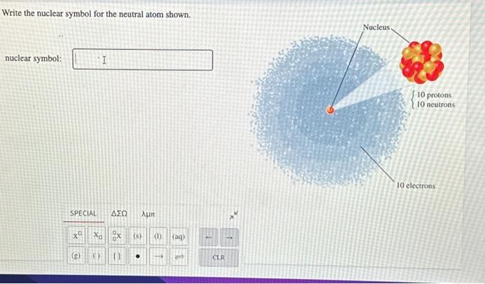Solved Write the nuclear symbol for the neutral atom shown. | Chegg.com