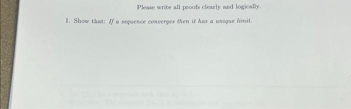 Solved Please write all proofs clearly and logically. 1. | Chegg.com