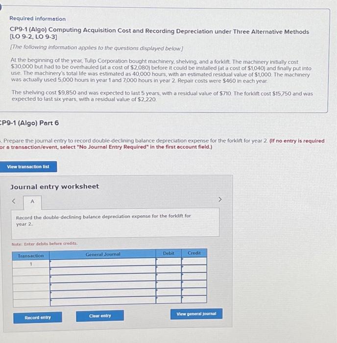 Solved Required information CP9-1 (Algo) Computing | Chegg.com
