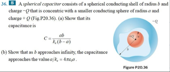 Solved A spherical capacitor consists of a spherical | Chegg.com