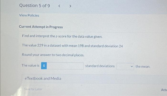 Solved Question 5 of 9 View Policies Current Attempt in | Chegg.com