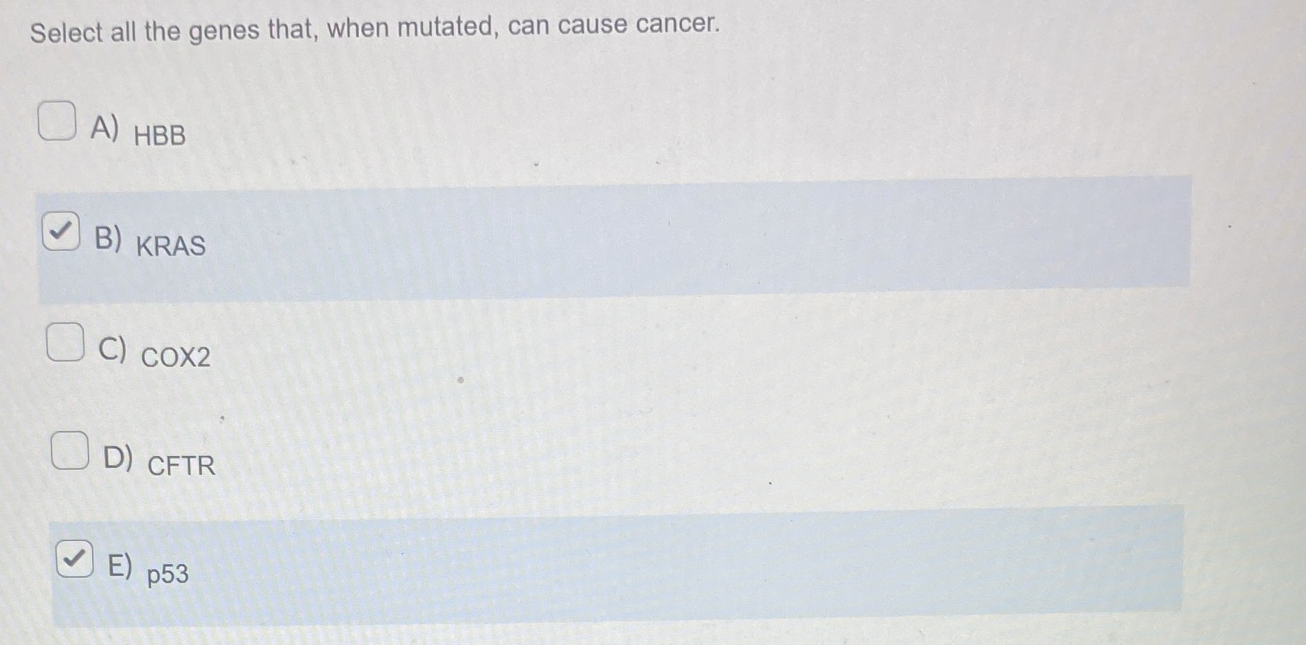 Solved Select all the genes that, when mutated, can cause | Chegg.com