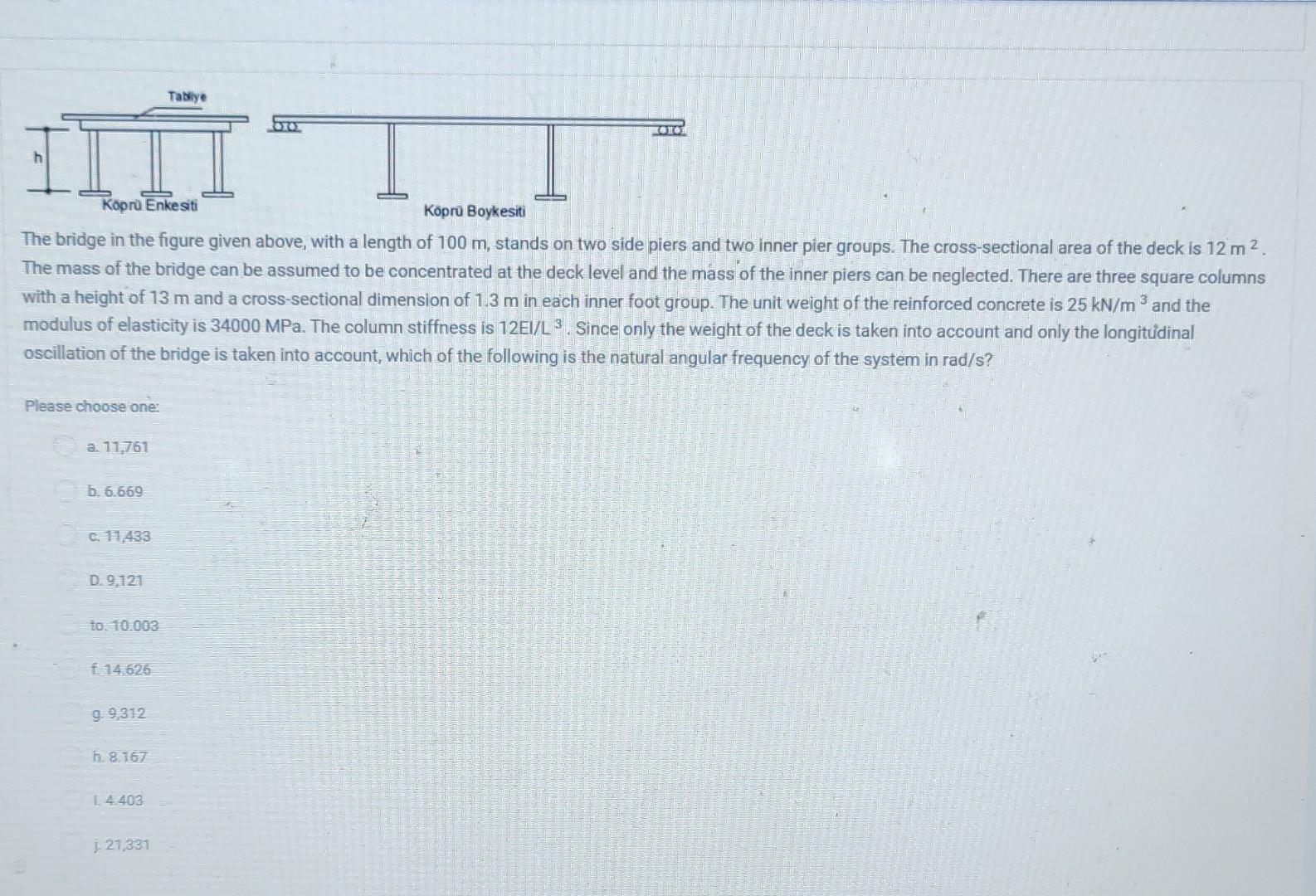 The bridge in the figure given above, with a length | Chegg.com