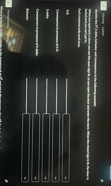 Solved 5Matching 2 ﻿pointsIdentify the S ?d , ﻿S-delta, | Chegg.com