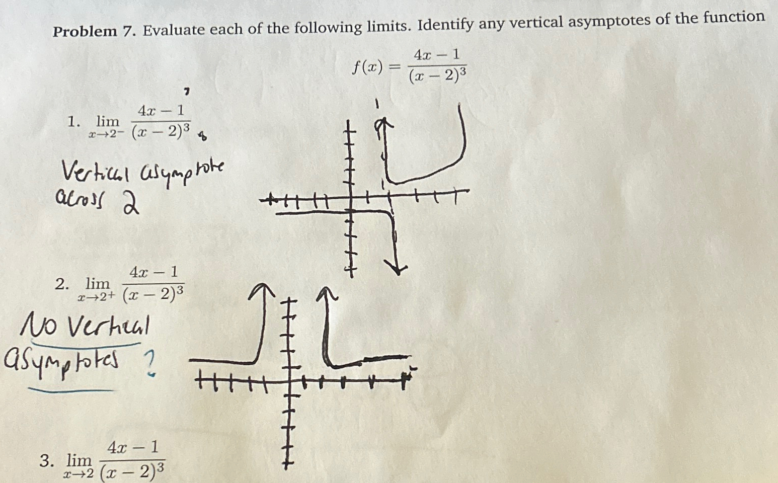 Solved Problem 7. ﻿Evaluate each of the following limits. | Chegg.com
