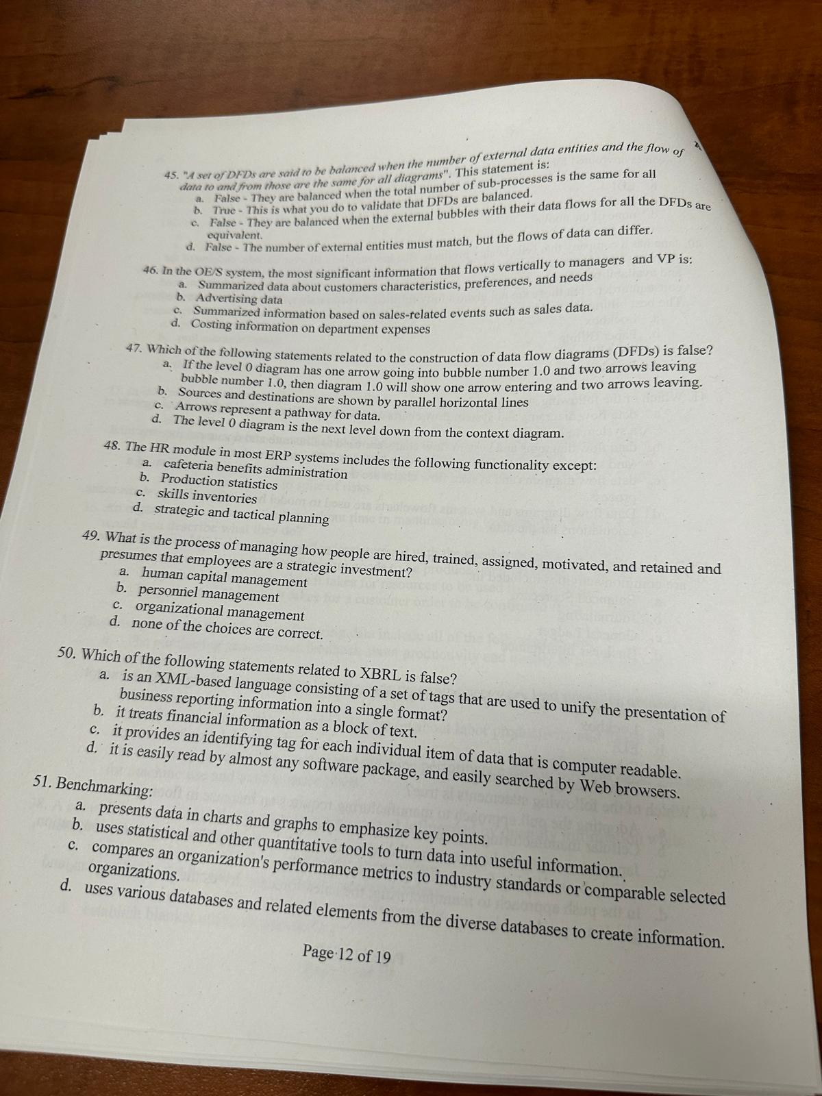 Solved "A ser of DFDs are said to be balanced when the | Chegg.com