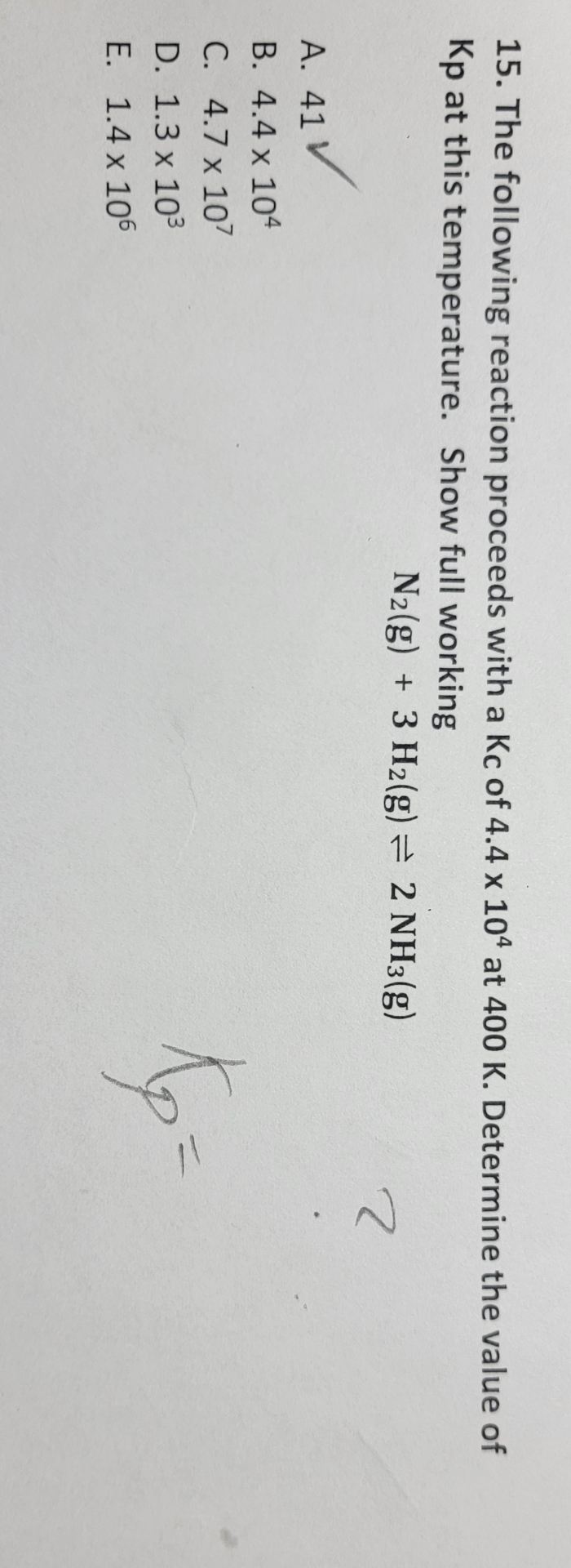 Solved The following reaction proceeds with a Kc ﻿of 4.4×104 | Chegg.com