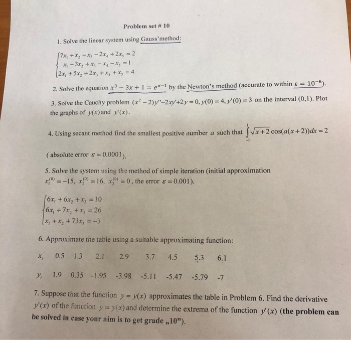 Solved Please Solve It With Numerical Method Problems I 5625