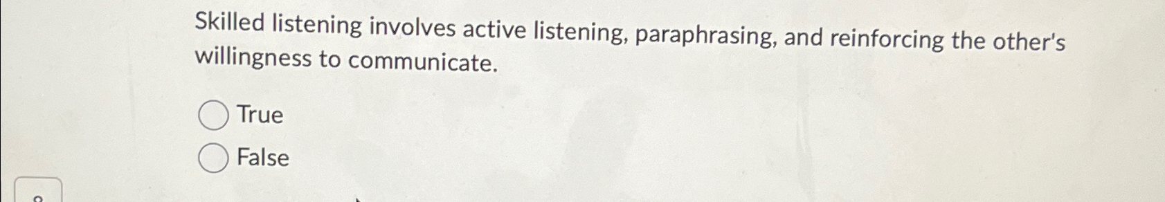 Solved Skilled listening involves active listening, | Chegg.com