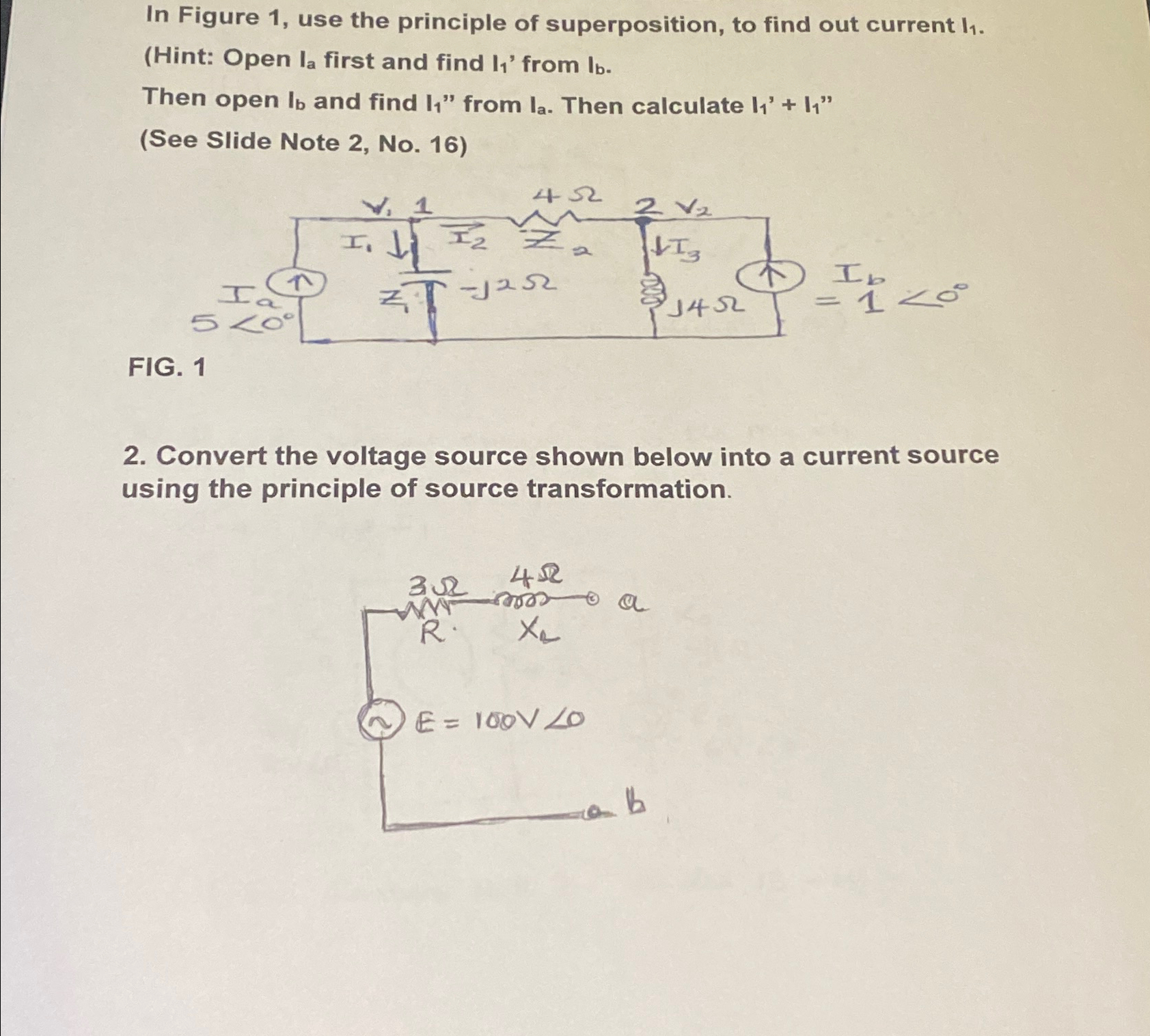 Solved In Figure 1, ﻿use the principle of superposition, to | Chegg.com