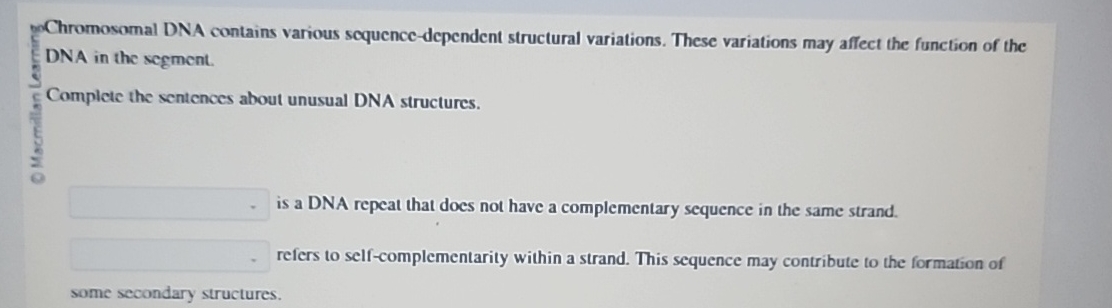 Solved Chromosomal DNA contains various sequence-dependent | Chegg.com