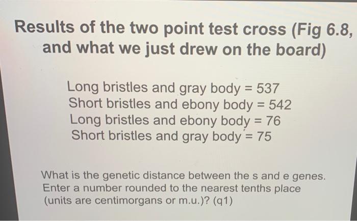 Solved Results of the two point test cross (Fig 6.8, and | Chegg.com