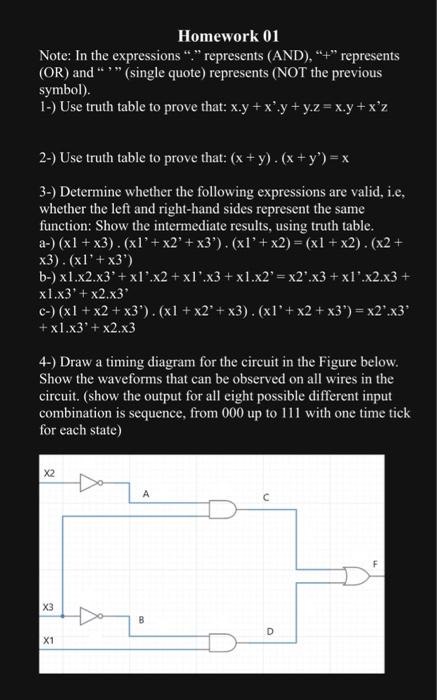 Solved Homework 01 Note: In the expressions "." represents | Chegg.com
