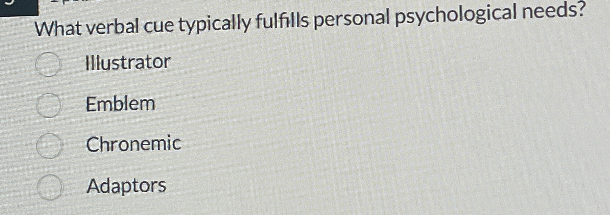 Solved What verbal cue typically fulfills personal | Chegg.com