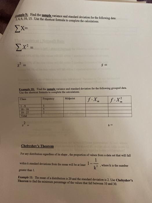 Solved how do you find the sample variance and standard | Chegg.com