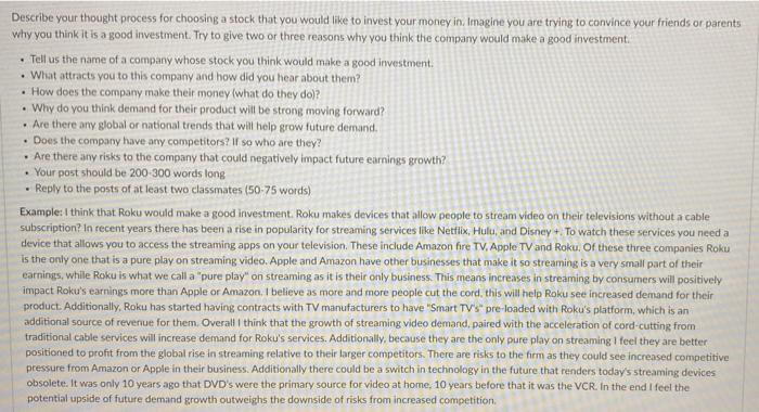 Solved please provide one example that is 200-300 words | Chegg.com