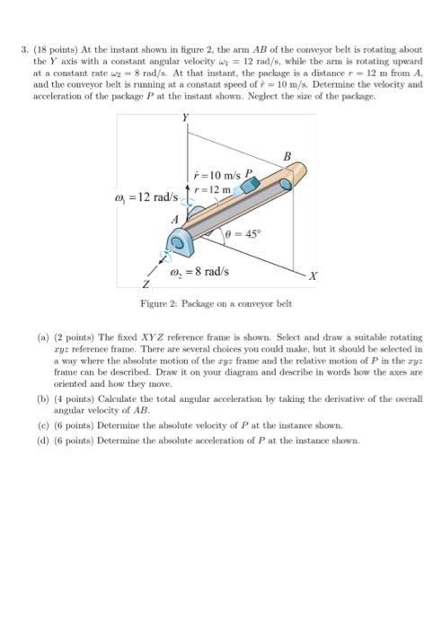 Solved 3. (18 points) At the instant shown in figure 2, the | Chegg.com