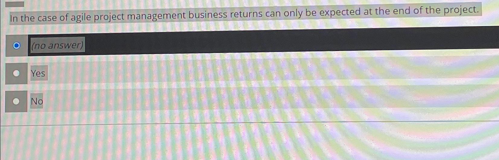 Solved In the case of agile project management business | Chegg.com