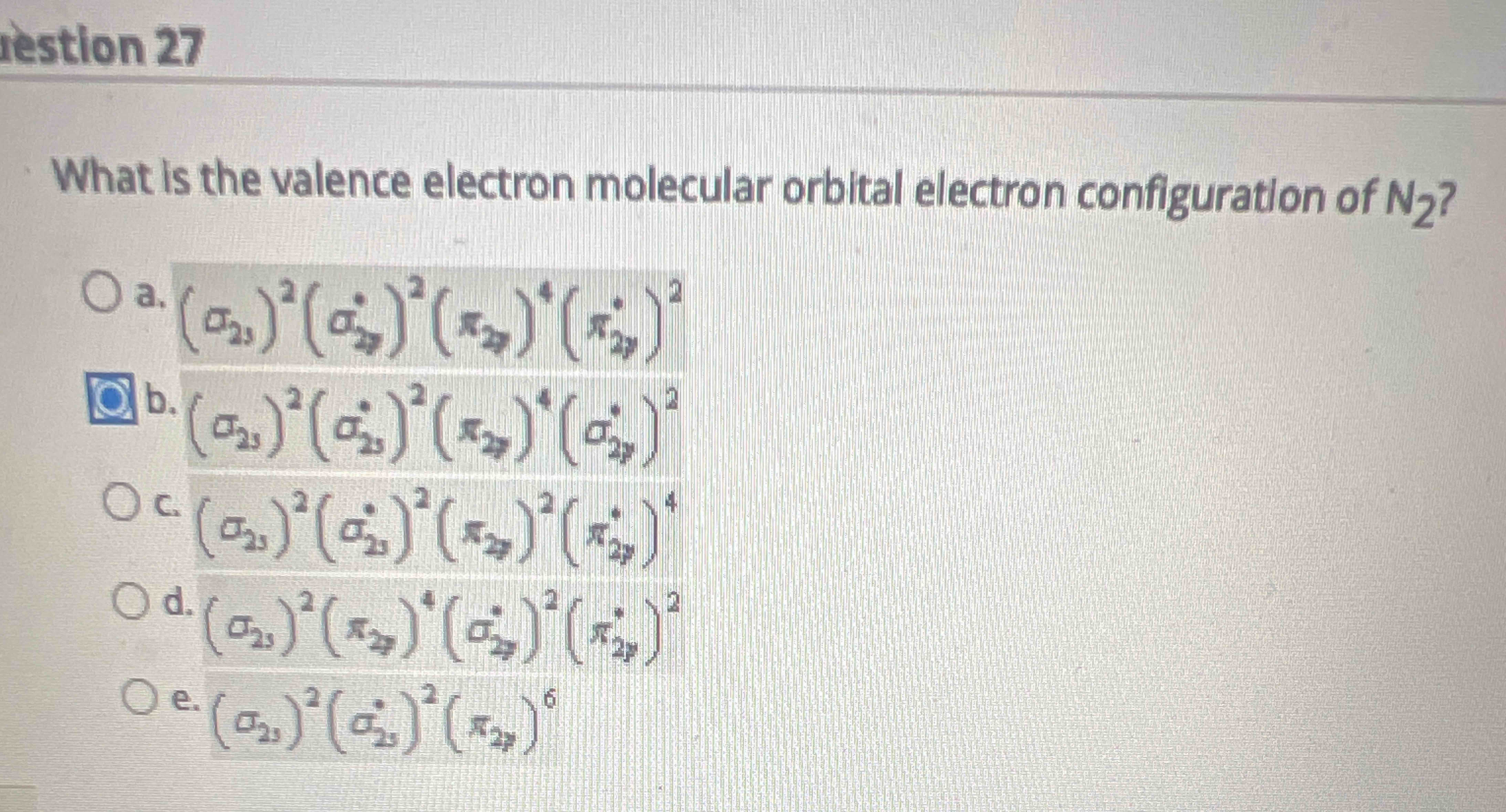 Solved What is ﻿the valence electron molecular orbital | Chegg.com