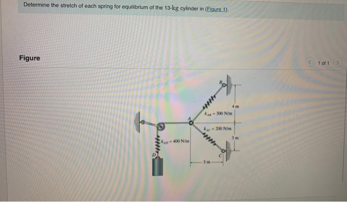 Solved Determine the stretch of each spring for equilibrium | Chegg.com