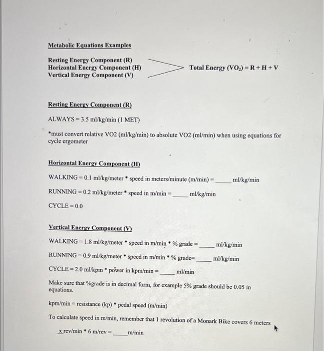Solved Metabolic Equations Practice Problems 1. Calculate | Chegg.com