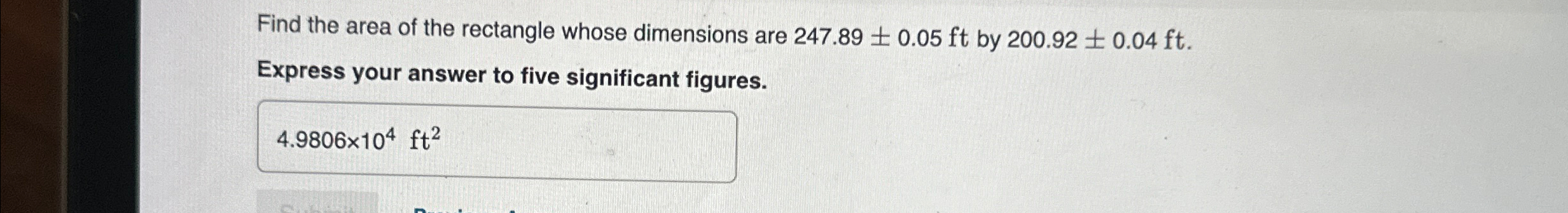 Solved Find the area of the rectangle whose dimensions are | Chegg.com