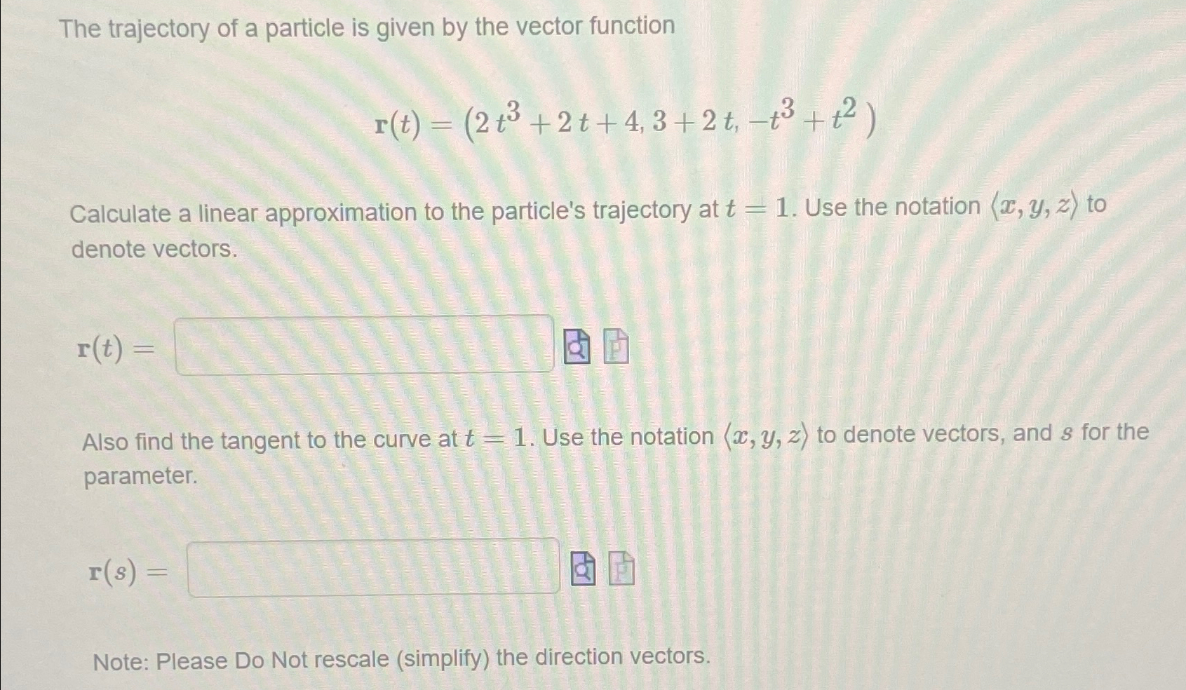 Solved The trajectory of a particle is given by the vector | Chegg.com