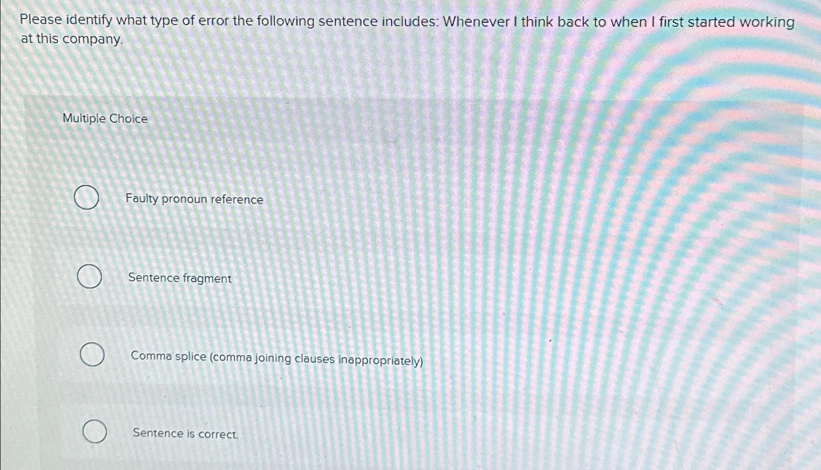 Solved Please identify what type of error the following | Chegg.com