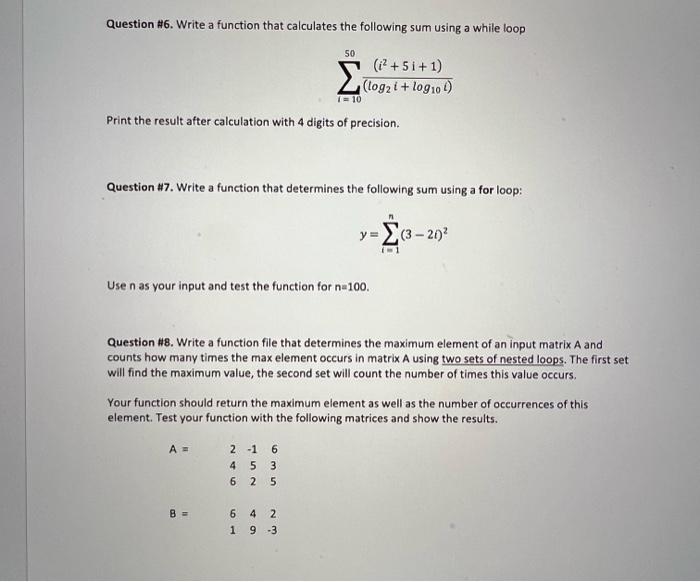 Solved Question 6 Write A Function That Calculates The 9824